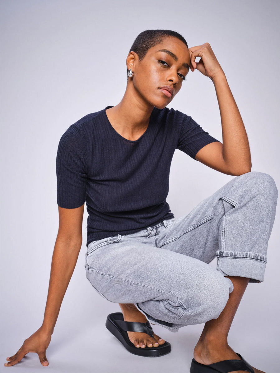 BOUCH Rib SS Neule - Punainen | Mos Mosh | Dots